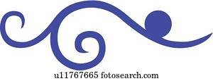Blue Swirl Line Border Clip Art | u12173899 | Fotosearch
