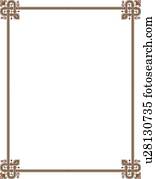 Brown Line Border with Decorative Corners Clipart | u14048620 | Fotosearch