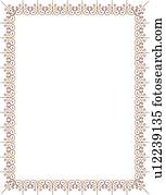 Yellow and Brown Decorative Border Clip Art | u18516476 | Fotosearch