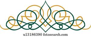 Gold heart header Clip Art | u18995297 | Fotosearch