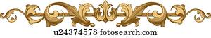 Gold heart header Clip Art | u18995297 | Fotosearch
