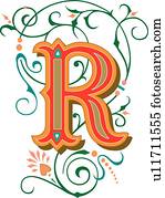 Vincente letter R Clipart | u18446323 | Fotosearch