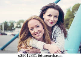 Portrait of two female friends Stock Image | u16634090 | Fotosearch