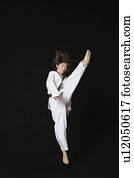 Female kick boxer Stock Image | u14916050 | Fotosearch