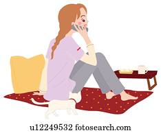 Long distance phone calls Drawing | thu0002 | Fotosearch