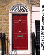 Close-up of front door of traditional Victorian house Stock Photograph ...