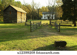 Durham, NC, North Carolina, Bennett Place State Historic Site, autumn ...