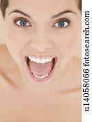 Woman's open mouth perfect teeth Stock Image | u18214572 | Fotosearch