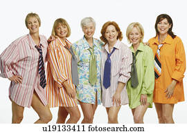 Portrait of a group of mature women standing together and smiling Stock ...