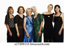 Portrait of a group of mature women standing together and smiling Stock ...
