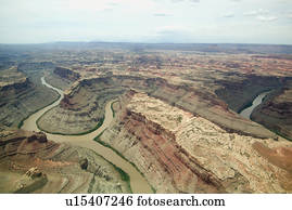 "Aerial view, The Confluence, confluence of the Colorado River and ...