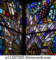 Synagogue - Stained Glass Windows Stock Image | u16395781 | Fotosearch